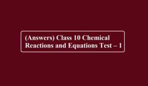 (Answers) Class 10 Chemical Reactions and Equations Test – 1 ...