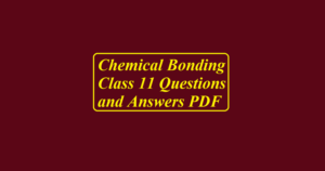 Chemical Bonding Class 11 Questions and Answers PDF - ScienceMotive